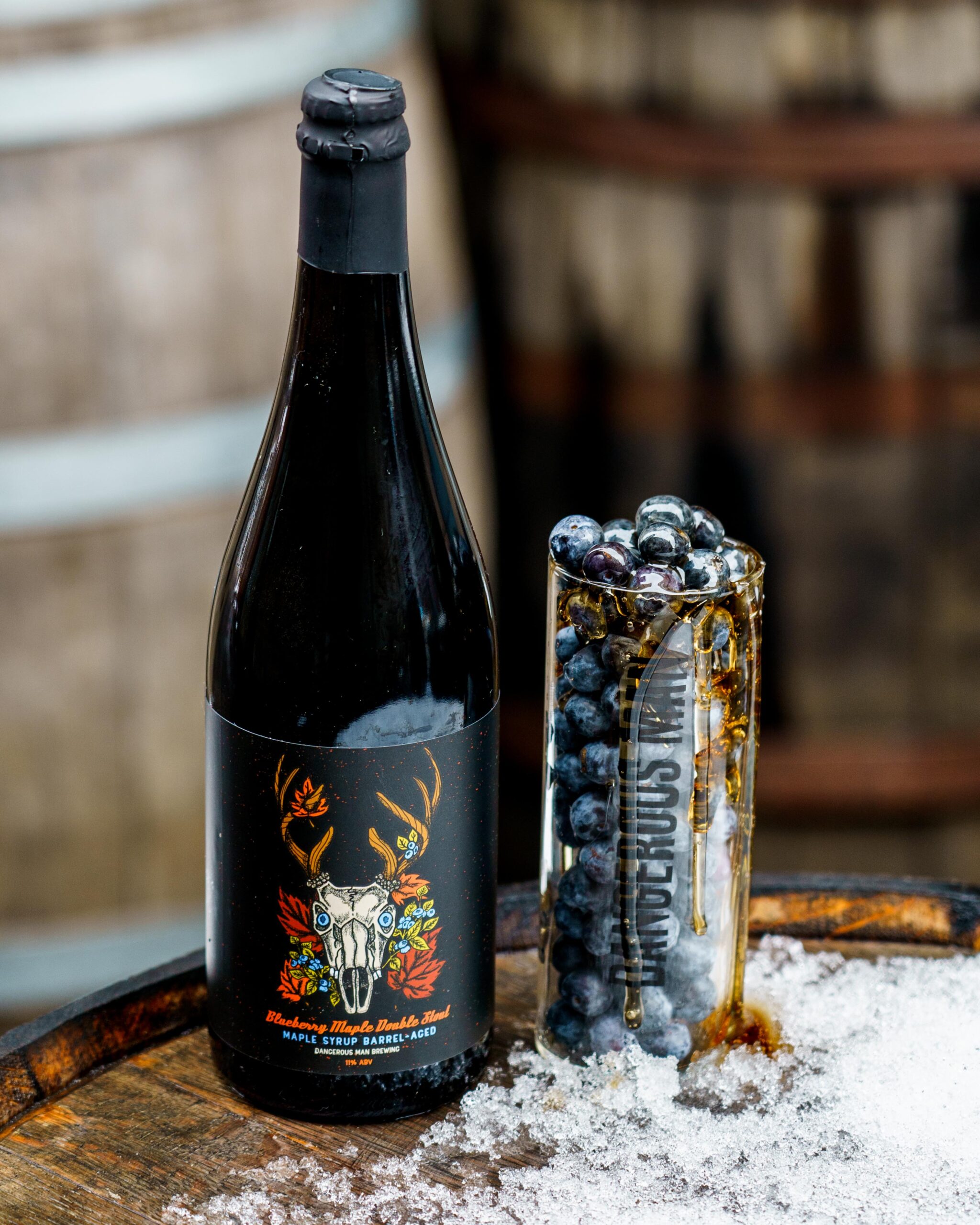 Barrel-Aged Blueberry Maple Double Stout - Dangerous Man Brewing Company